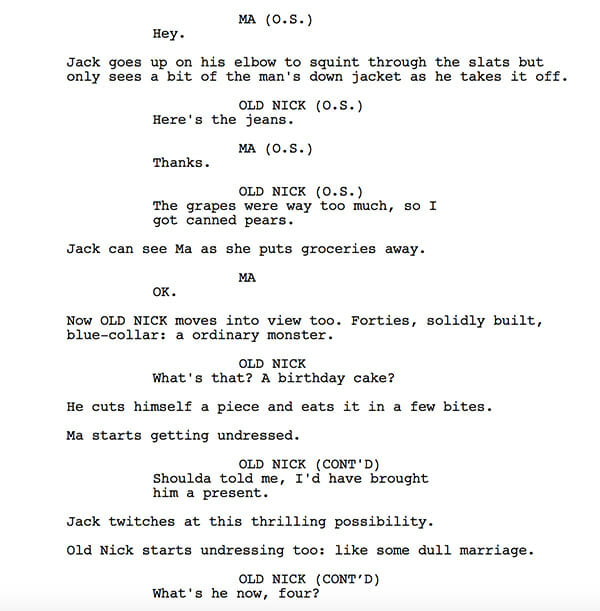 First Ten Pages: Room (2015) - The Script Lab